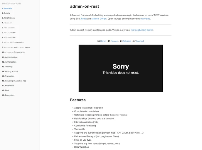 Admin On Rest by Marmelab - A Express Template | Built At Lightspeed