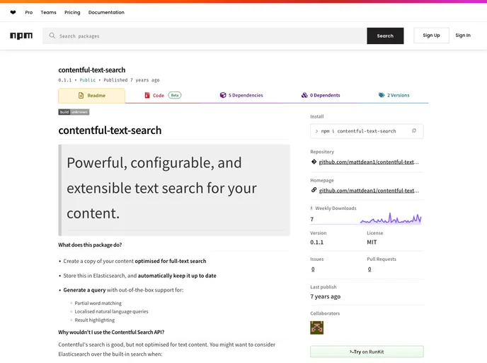 Contentful Text Search by Mattdean1 - A undefined Template | Built At Lightspeed