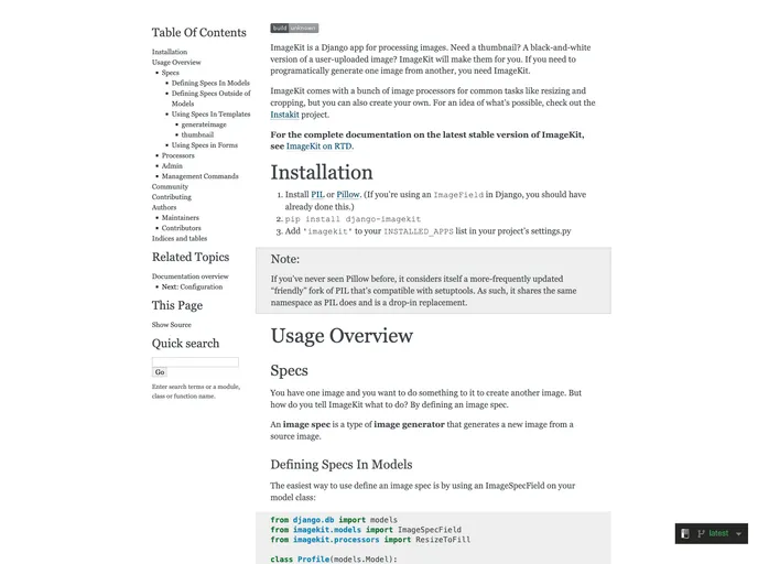 Django Imagekit by Matthewwithanm - A undefined Template | Built At Lightspeed