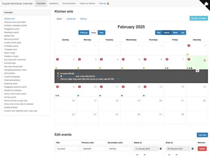 Angular Bootstrap Calendar by Mattlewis92 - A undefined Template | Built At Lightspeed