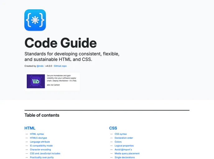Code Guide by Mdo - A undefined Template | Built At Lightspeed