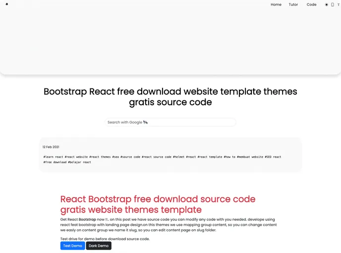 Reactwebthemeslandingpage by Mesinkasir - A undefined Template | Built At Lightspeed