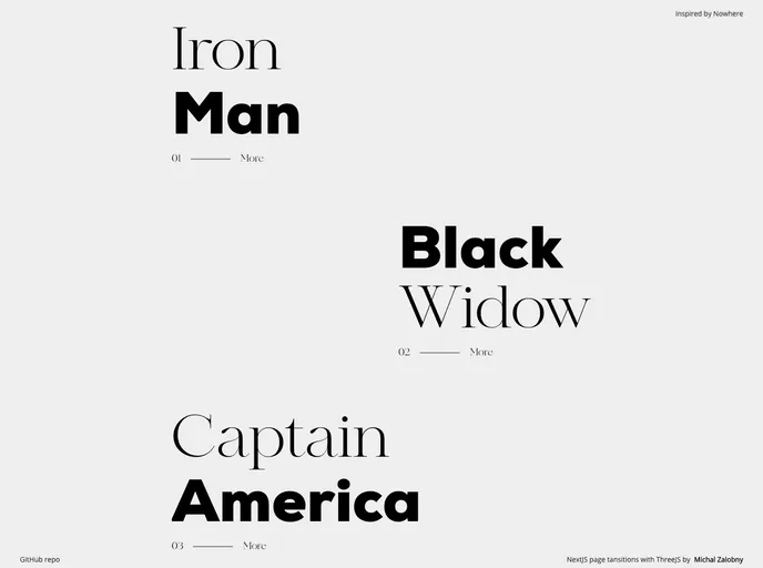 Threejs Page Transition by Michalzalobny - A undefined Template | Built At Lightspeed