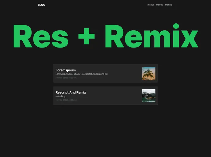 Rescript Remix Blog Template By Miryangjung A React Template Built
