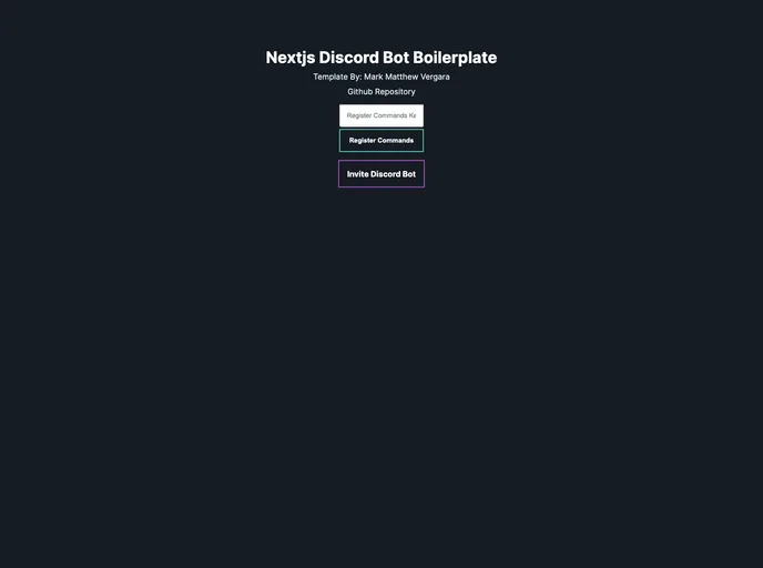 Nextjs Discord Bot Boilerplate by Mmvergara - A Nextjs Template | Built At Lightspeed