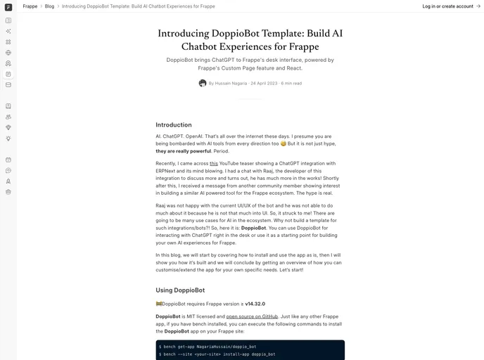 Doppio_bot by Nagariahussain - A React Template | Built At Lightspeed