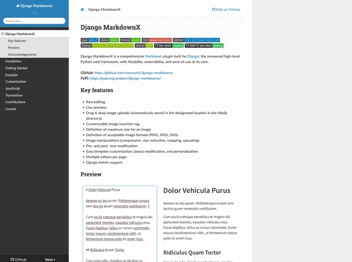Django Markdownx by Neutronx - A Django Template | Built At Lightspeed