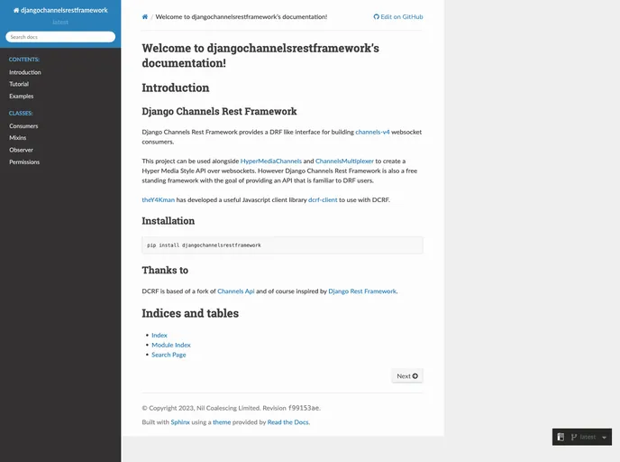 Djangochannelsrestframework by Nilcoalescing - A Django Template | Built At Lightspeed