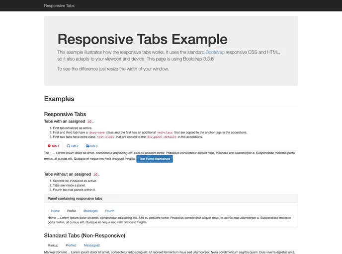 Bootstrap Responsive Tabs by Openam - A undefined Template | Built At Lightspeed