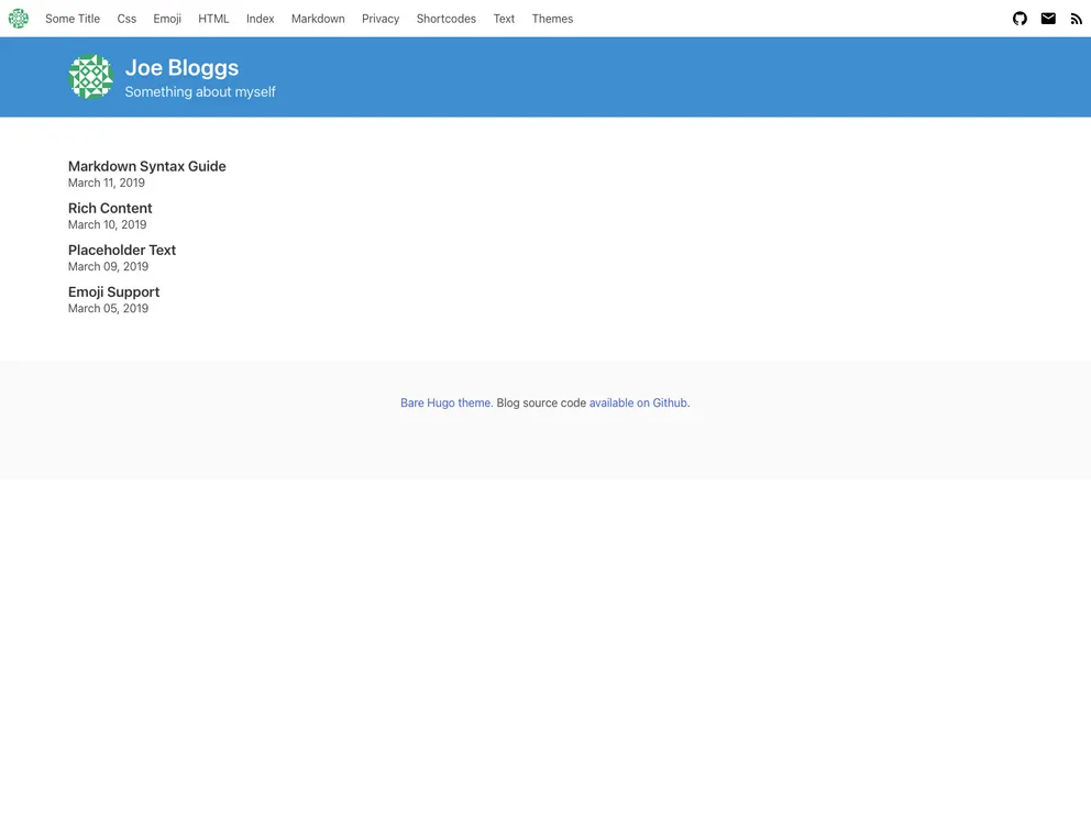 Bare Hugo Theme by Orf - A undefined Template | Built At Lightspeed