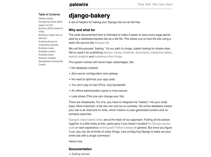 Django Bakery by Palewire - A Django Template | Built At Lightspeed