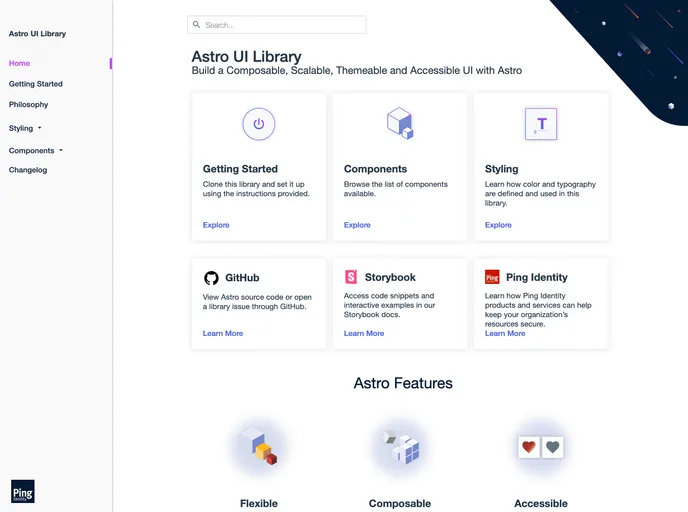 Astro by Pingidentity - A React Template | Built At Lightspeed