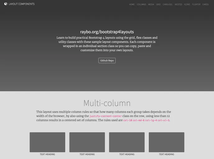 Bootstrap4layouts by Planetoftheweb - A undefined Template | Built At Lightspeed