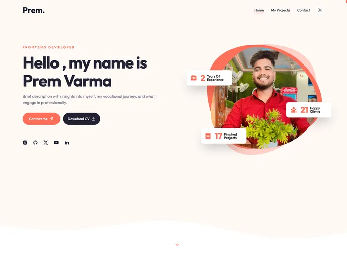 Nextjs Shadcnui Portfolio By Premvarma2002 A Undefined Template