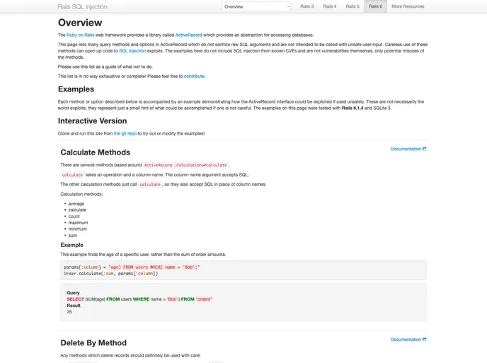 Inject Some Sql by Presidentbeef - A Rails Template | Built At Lightspeed