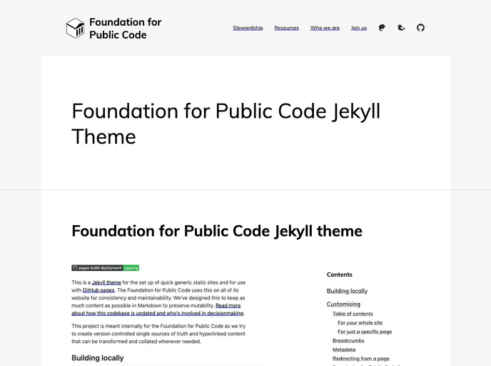 Foundation For Public Code by Publiccodenet - A Jekyll Template | Built At Lightspeed