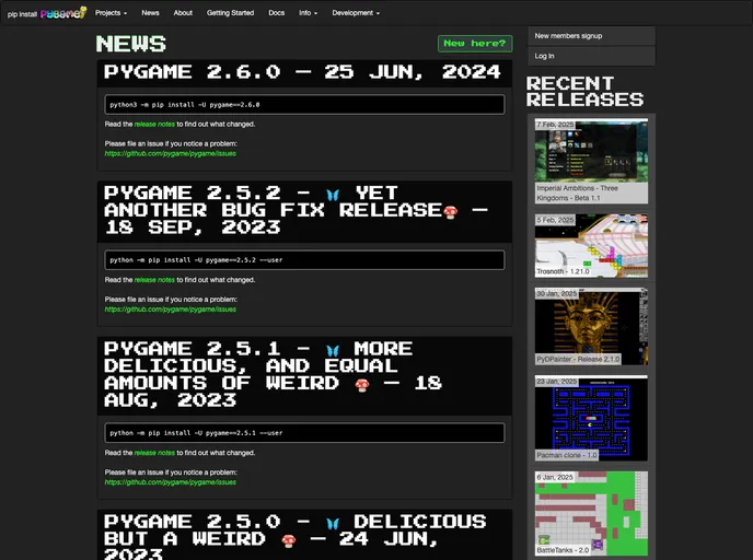 Pygameweb by Pygame - A Flask Template | Built At Lightspeed