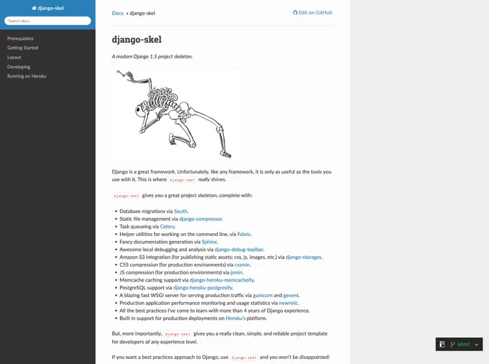 Django Skel By Rdegges A Undefined Template Built At Lightspeed