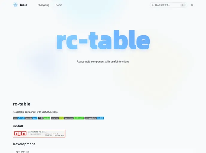 Table by React Component - A React Template | Built At Lightspeed