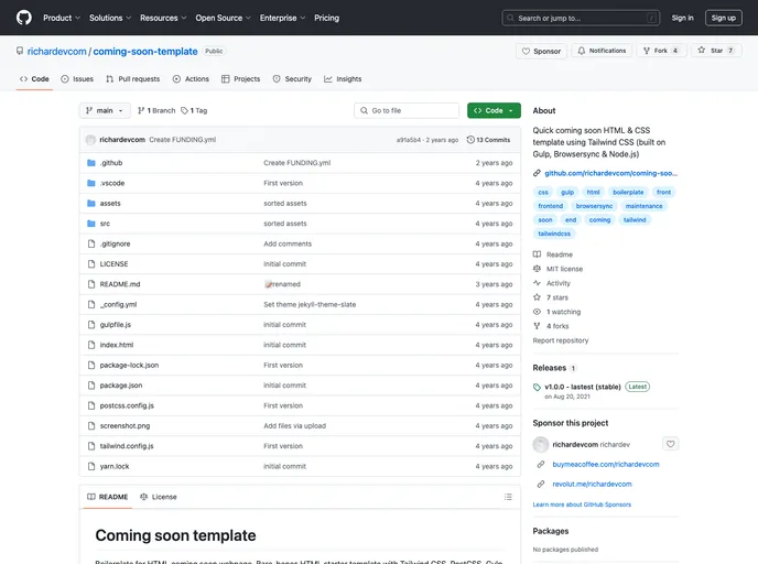 Coming Soon Template by Richardevcom - A undefined Template | Built At Lightspeed