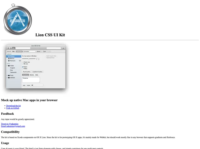 Lion CSS UI Kit by Sakamies - A undefined Template | Built At Lightspeed