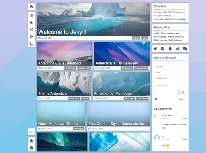 Jekyll Theme Antarctica by Sdtelectronics - A undefined Template | Built At Lightspeed