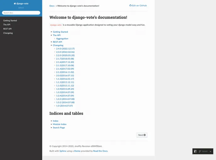 Django Vote by Shellfly - A Django Template | Built At Lightspeed