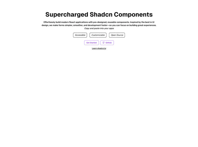 Supercharged Shadcn Components by Slickwit - A undefined Template | Built At Lightspeed