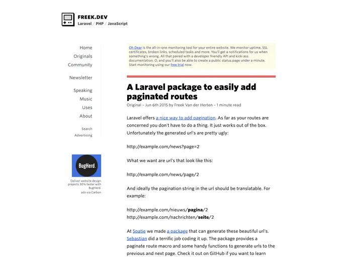 Laravel Paginateroute by Spatie - A undefined Template | Built At Lightspeed