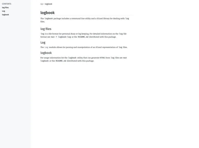 Logbook by Sternenseemann - A undefined Template | Built At Lightspeed