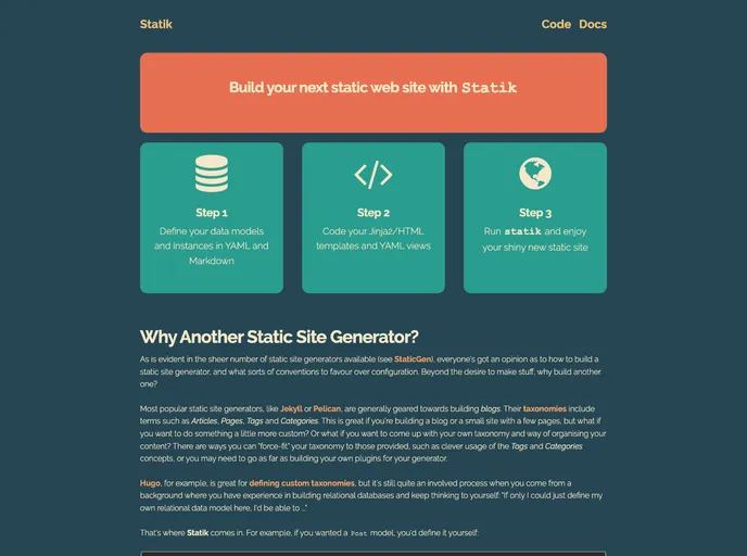 Statik by Thanethomson - A undefined Template | Built At Lightspeed