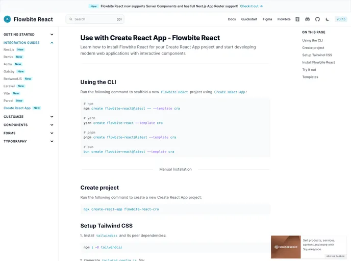 Flowbite React Template Cra