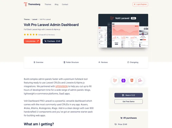 Th Volt Pro Laravel Admin Dashboard by Themesberg - A Laravel Template | Built At Lightspeed