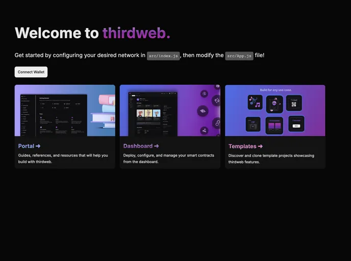 Cra Starter by Thirdweb Example - A React Template | Built At Lightspeed
