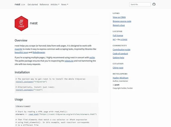 Rvest by Tidyverse - A undefined Template | Built At Lightspeed