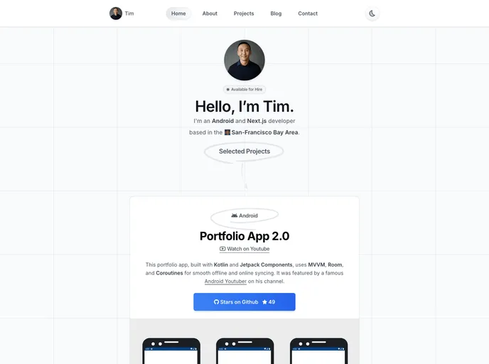 Next Js Portfolio App By Timtbdev A Undefined Template Built At Lightspeed