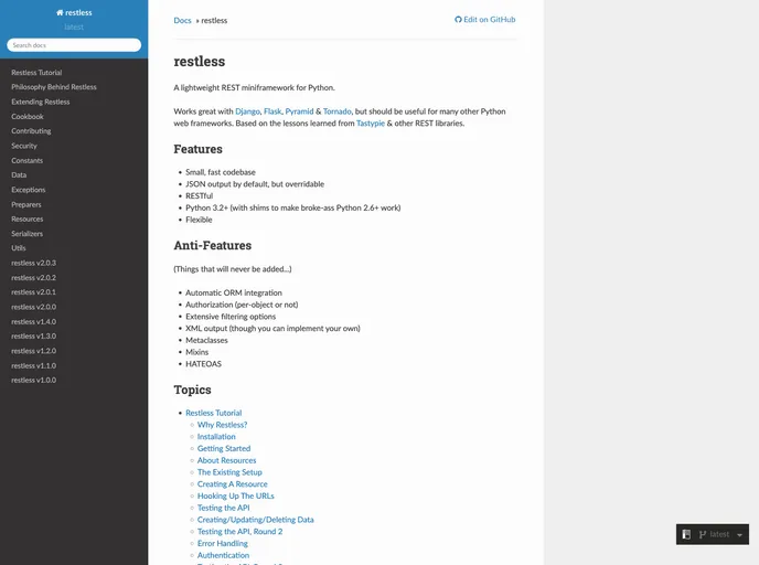 Restless by Toastdriven - A Django Template | Built At Lightspeed