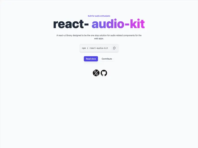 React Audio Kit by Vaibhavvtripathi - A undefined Template | Built At Lightspeed