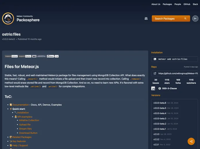 Meteor Files by Veliovgroup - A Meteor Template | Built At Lightspeed