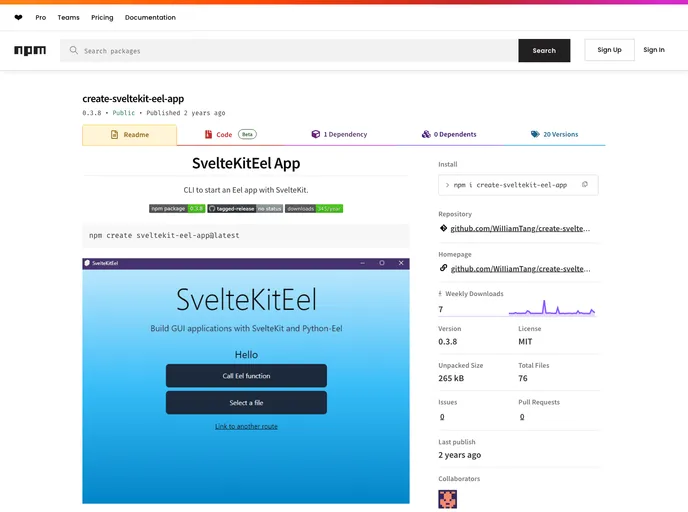 Create Sveltekit Eel App by Wiiiiamtang - A Svelte Template | Built At ... Create Sveltekit Eel App by Wiiiiamtang - A Svelte Template | Built At ...