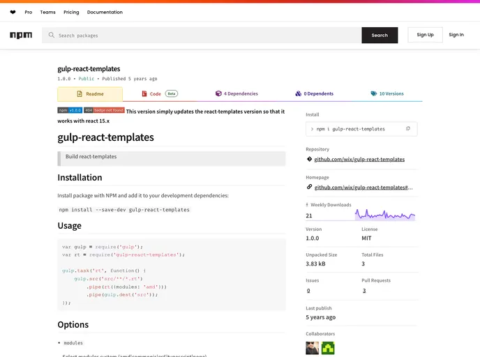 Gulp React Templates By Wix Incubator A Undefined Template Built At 1590