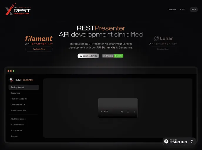 Rest Presenter by Xtend Packages - A undefined Template | Built At Lightspeed