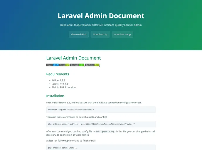 Laravel Admin by Xxl4 - A undefined Template | Built At Lightspeed