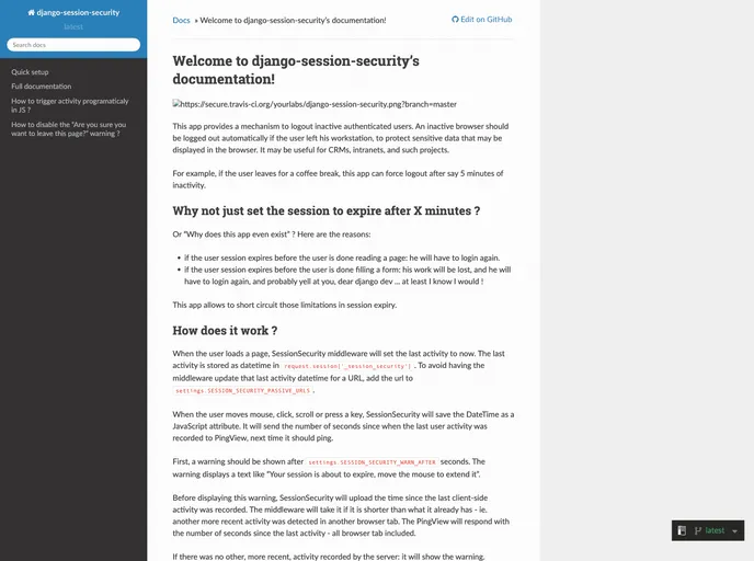Django Session Security by Yourlabs - A undefined Template | Built At Lightspeed