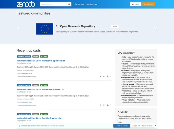 Zenodo by Zenodo - A Flask Template | Built At Lightspeed