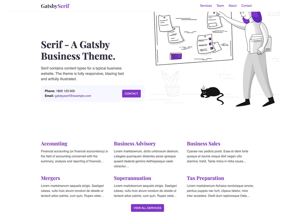 Gatsby Serif Theme By Zerostaticthemes A Gatsby Template Built At
