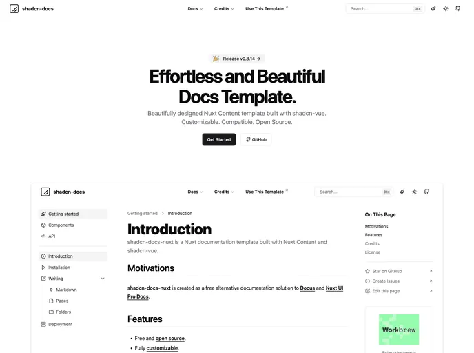 Shadcn Docs Nuxt Starter by Ztl Uwu - A undefined Template | Built At Lightspeed