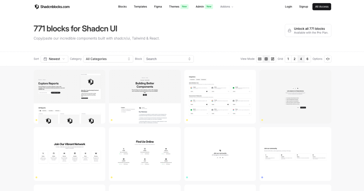 Shadcn Blocks - Extra blocks for Shadcn UI
