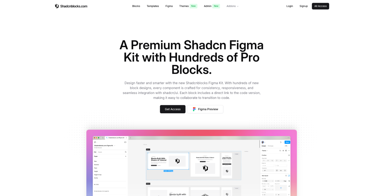 Shadcn UI Figma Kit - Shadcnblocks.com