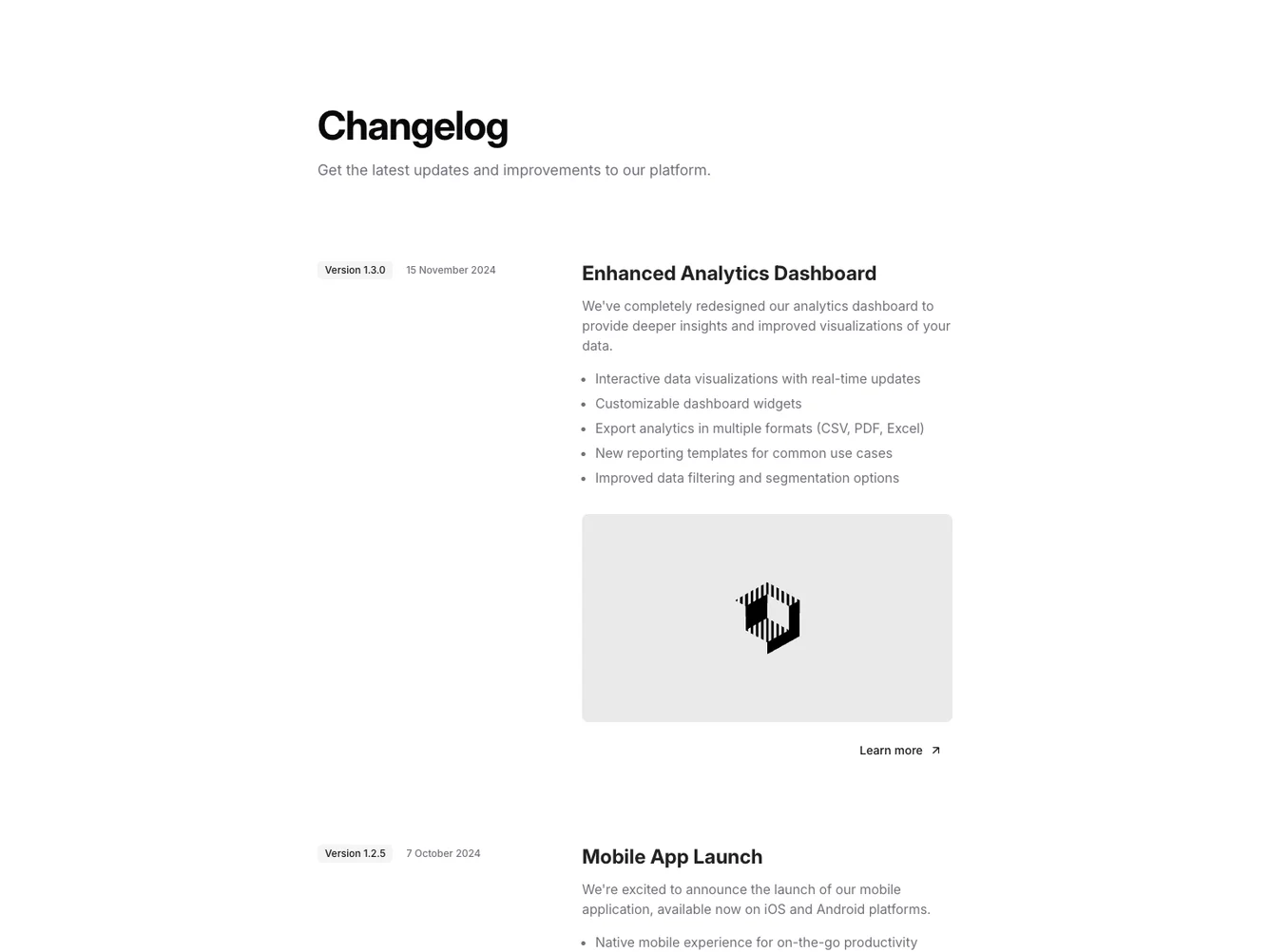 Changelog 1 - Shadcn Changelog Block - Shadcnblocks.com